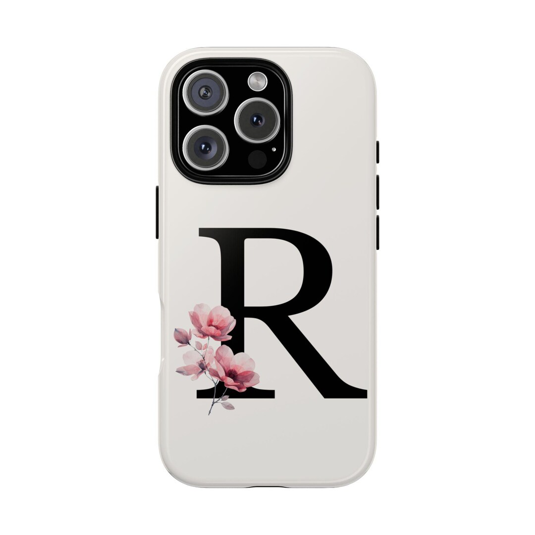 Floral Monogram Phone Case Letter R, Personalized Gift With Flowers ...