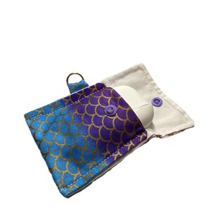 Mermaid Fins Mini Earbuds Pouch: USA Made Cotton Coin Purse - Etsy
