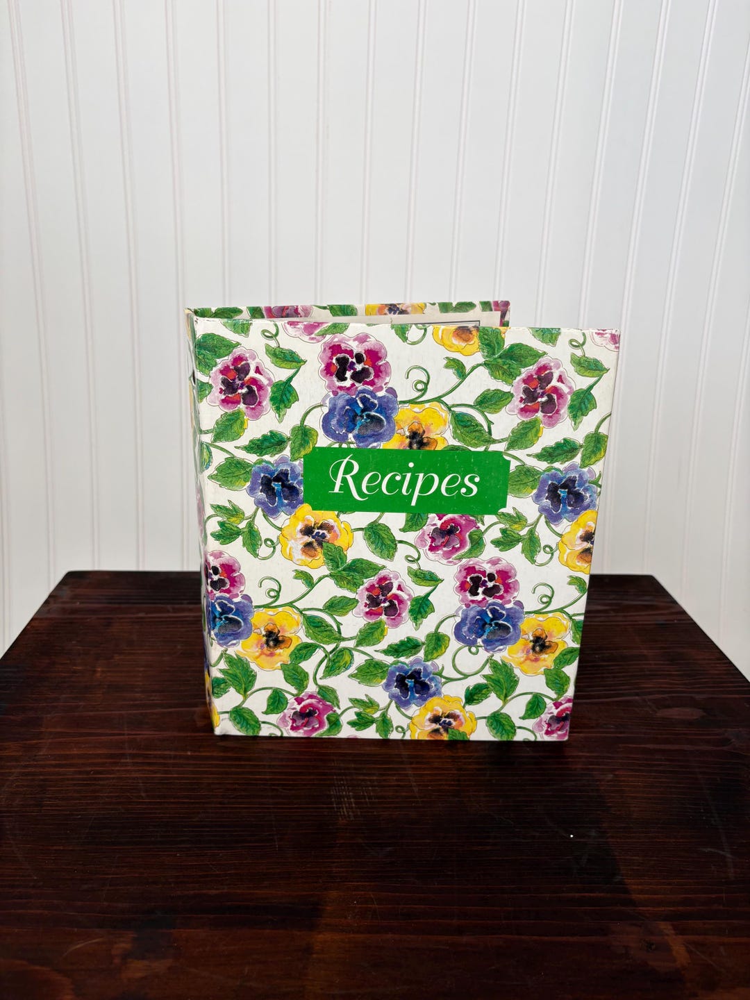 Vintage 1980s Floral Binder Style RECIPE Book Organizer With Cards and ...