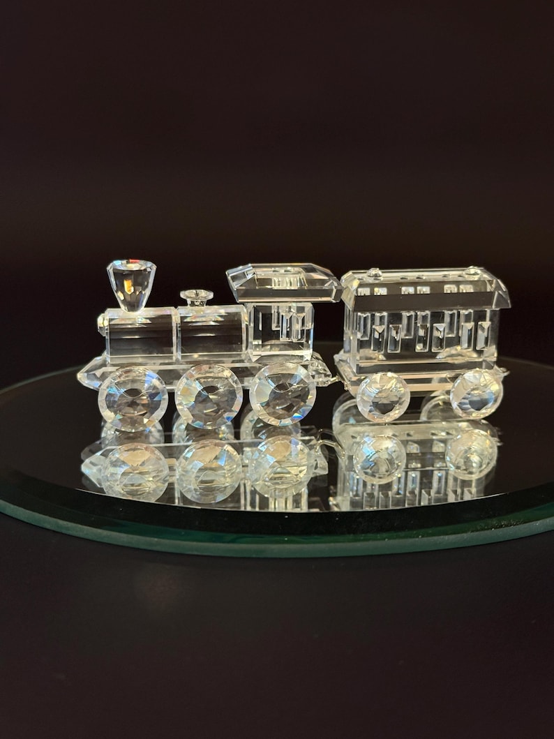 Swarovski Crystal Train Set; Locomotive and Passenger Carriage Wagon ...