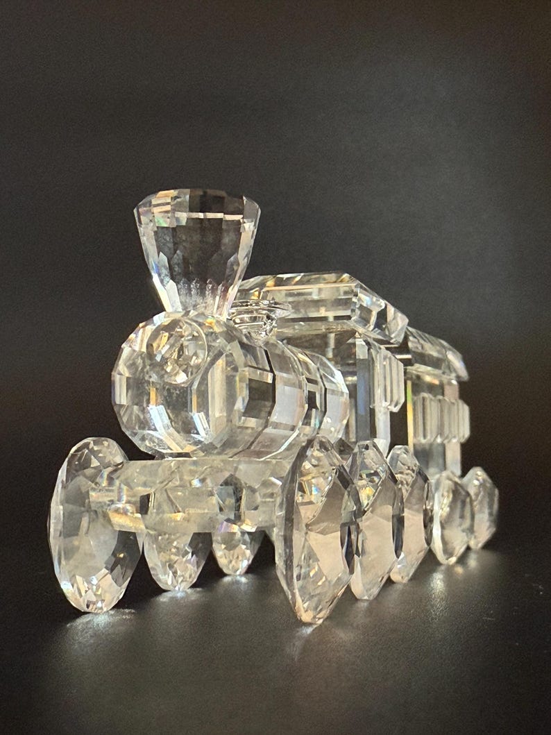 Swarovski Crystal Train Set; Locomotive and Passenger Carriage Wagon ...