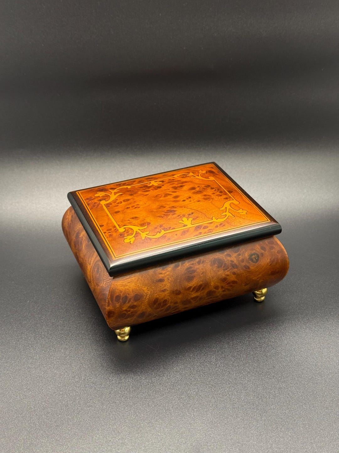18-note Vintage Burl Wood Music Box With Reuge Movement - "i Will ...