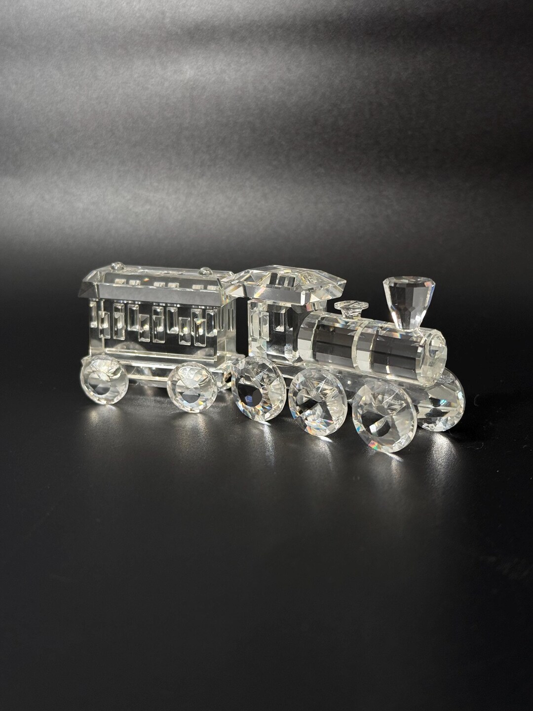 Swarovski Crystal Train Set; Locomotive and Passenger Carriage Wagon ...