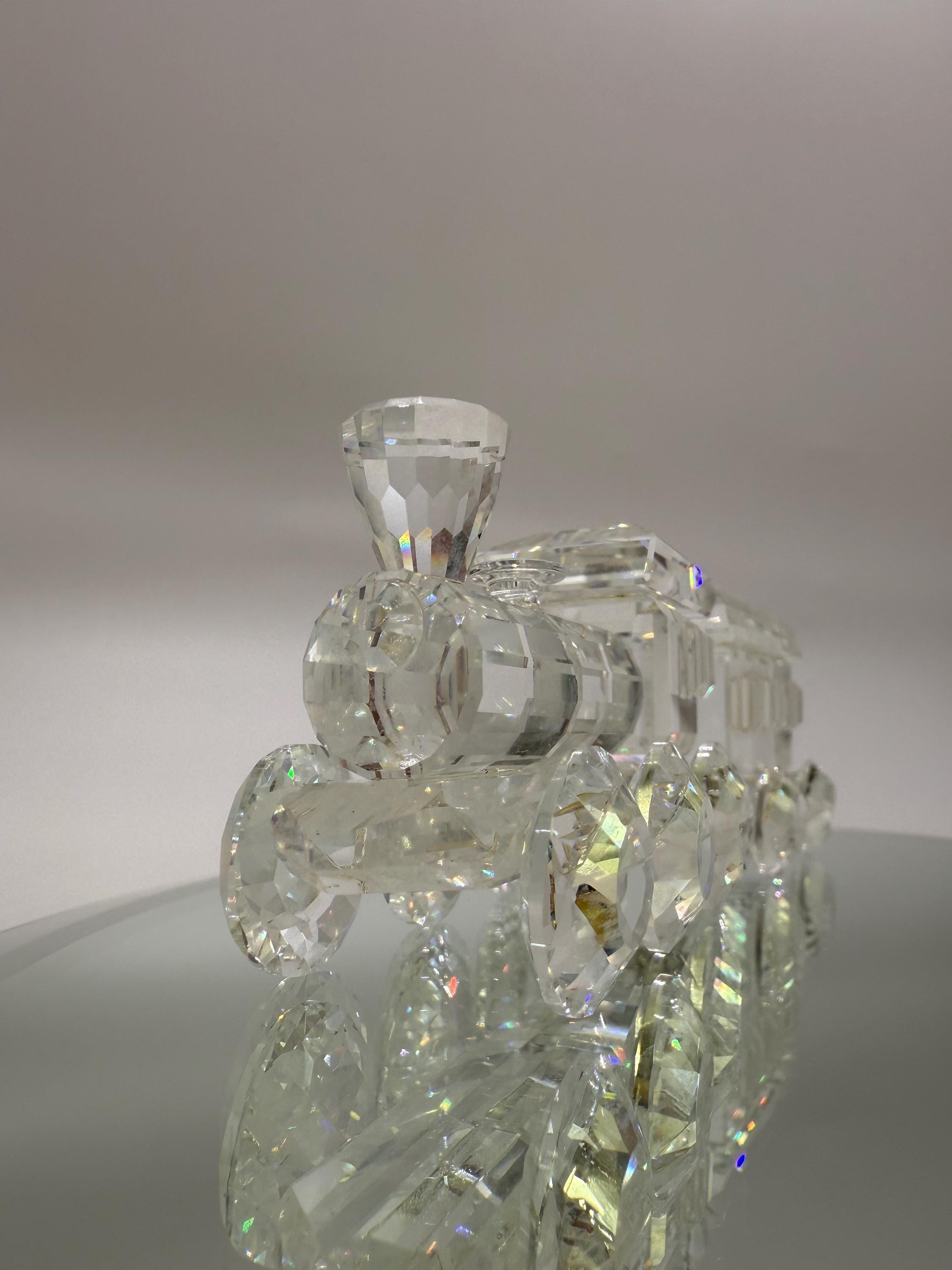 Swarovski Crystal Train Set; Locomotive and Passenger Carriage Wagon ...