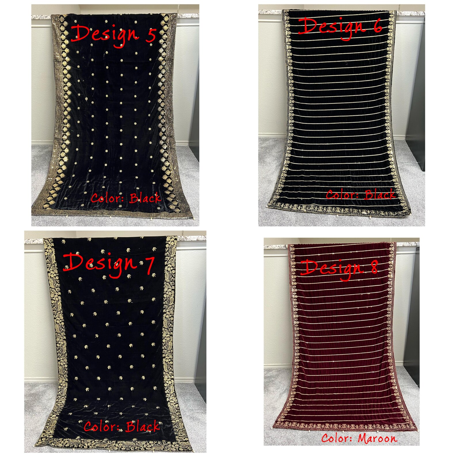 Pakistani Velvet Shawl | Luxury Embroidered Velvet Dupatta | Indian ...