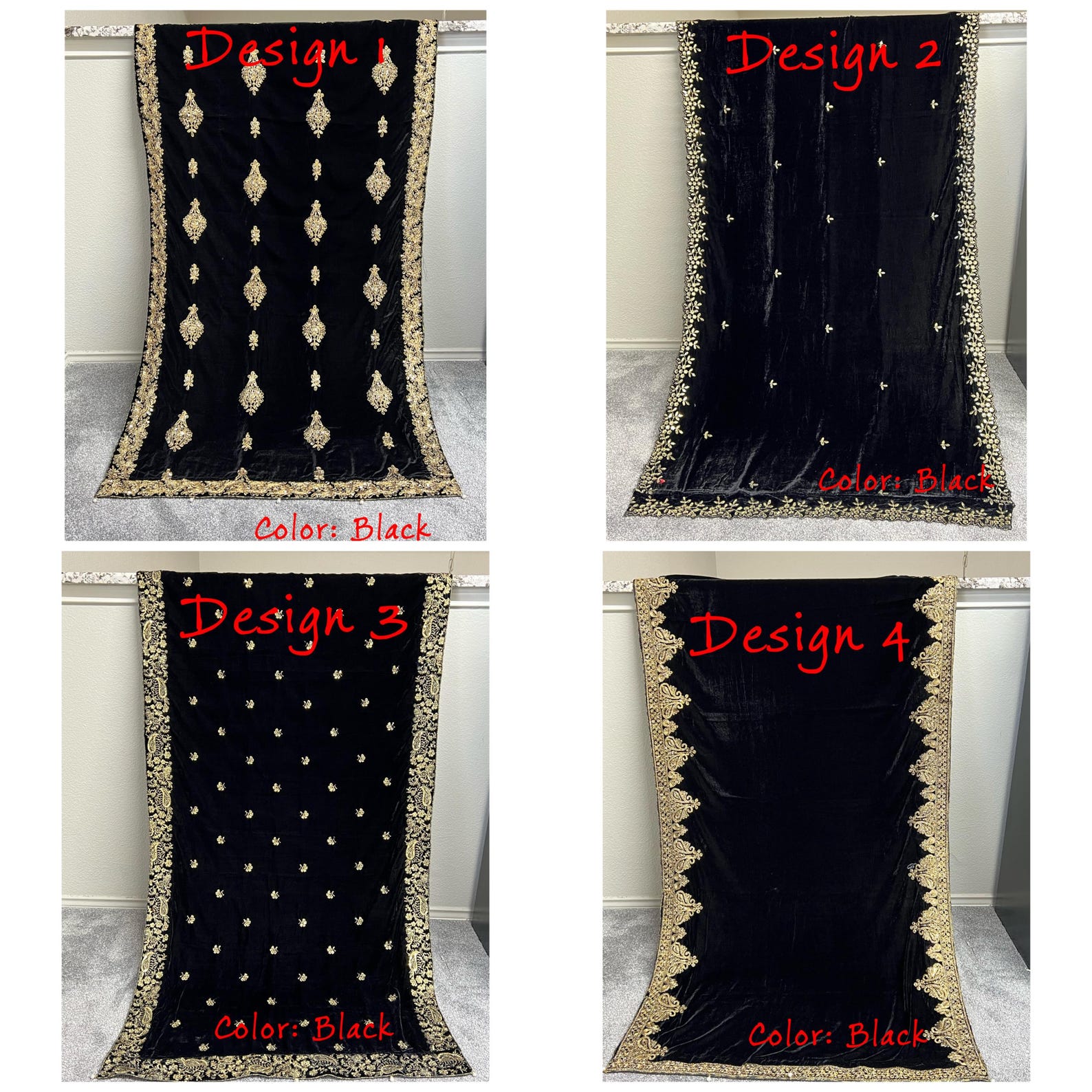 Pakistani Velvet Shawl | Luxury Embroidered Velvet Dupatta | Indian ...