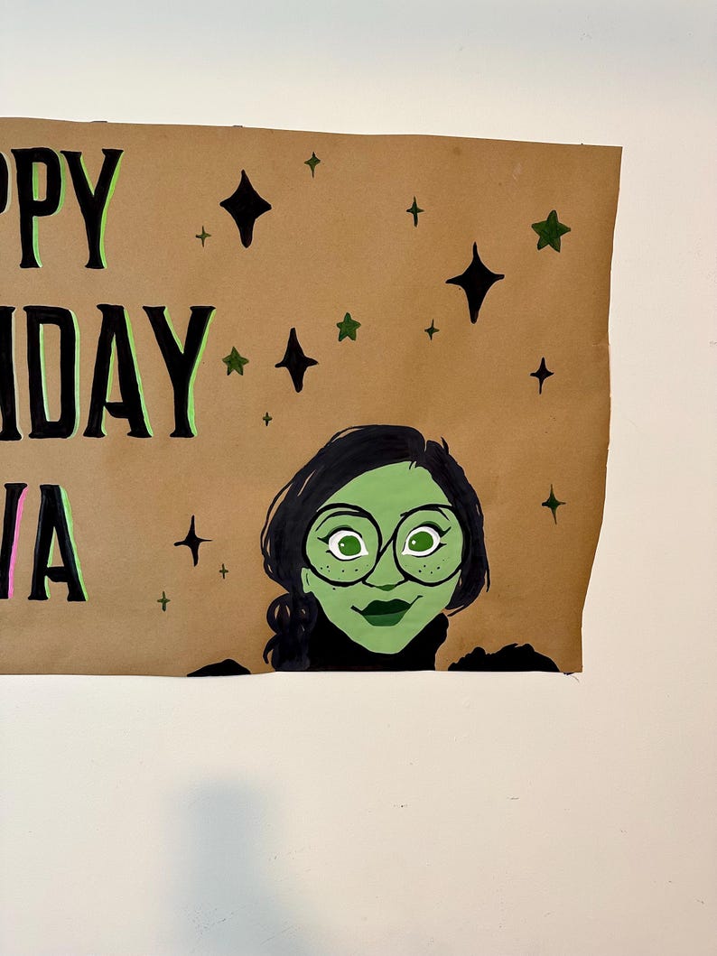 Wicked Birthday Banner Party Decoration - Hand Painted & Personalized ...