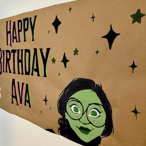 Wicked Birthday Banner Party Decoration - Hand Painted & Personalized ...