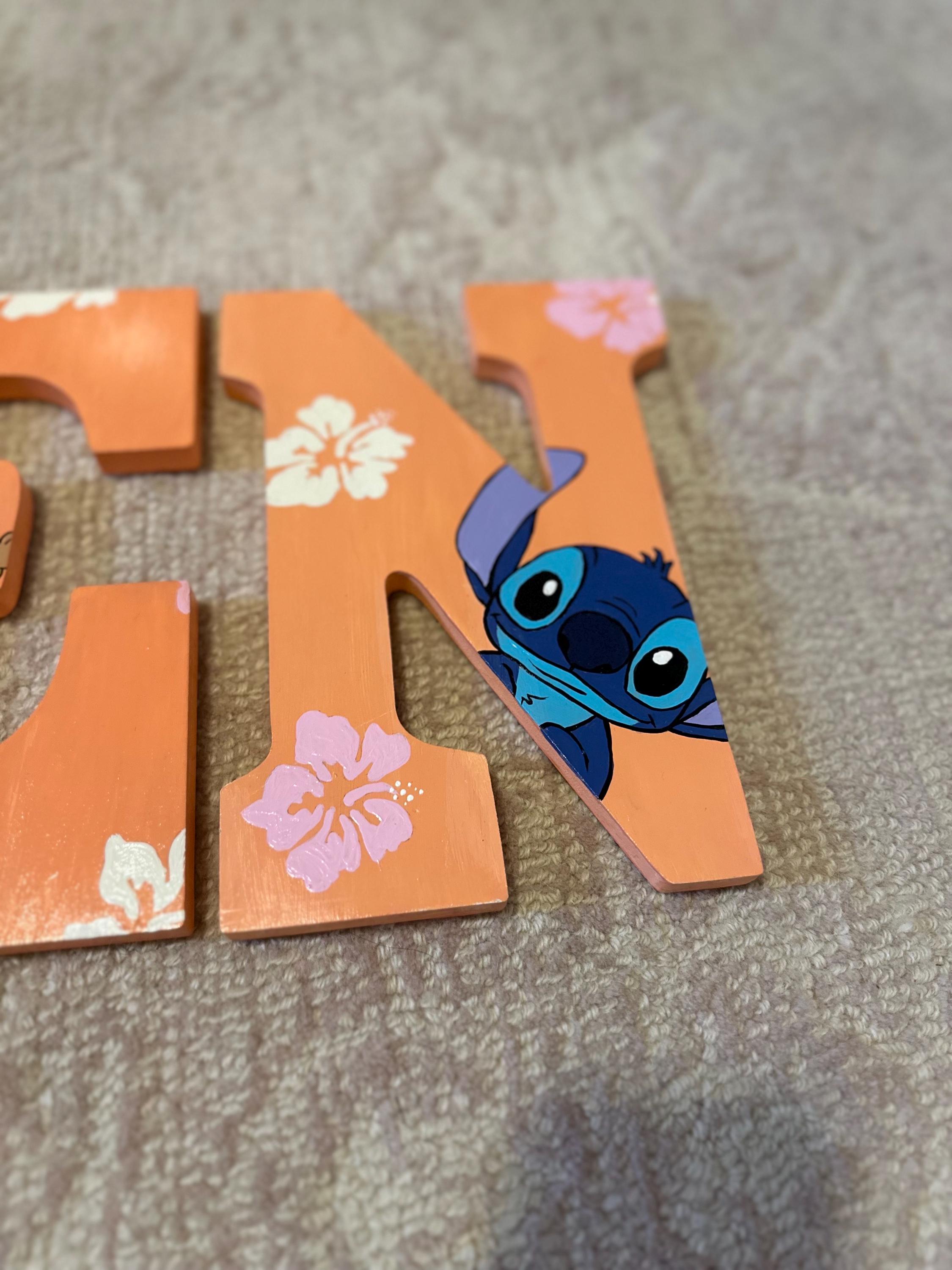 Hand Painted Personalized Stitch Themed Letter Banner/sign (can Choose ...