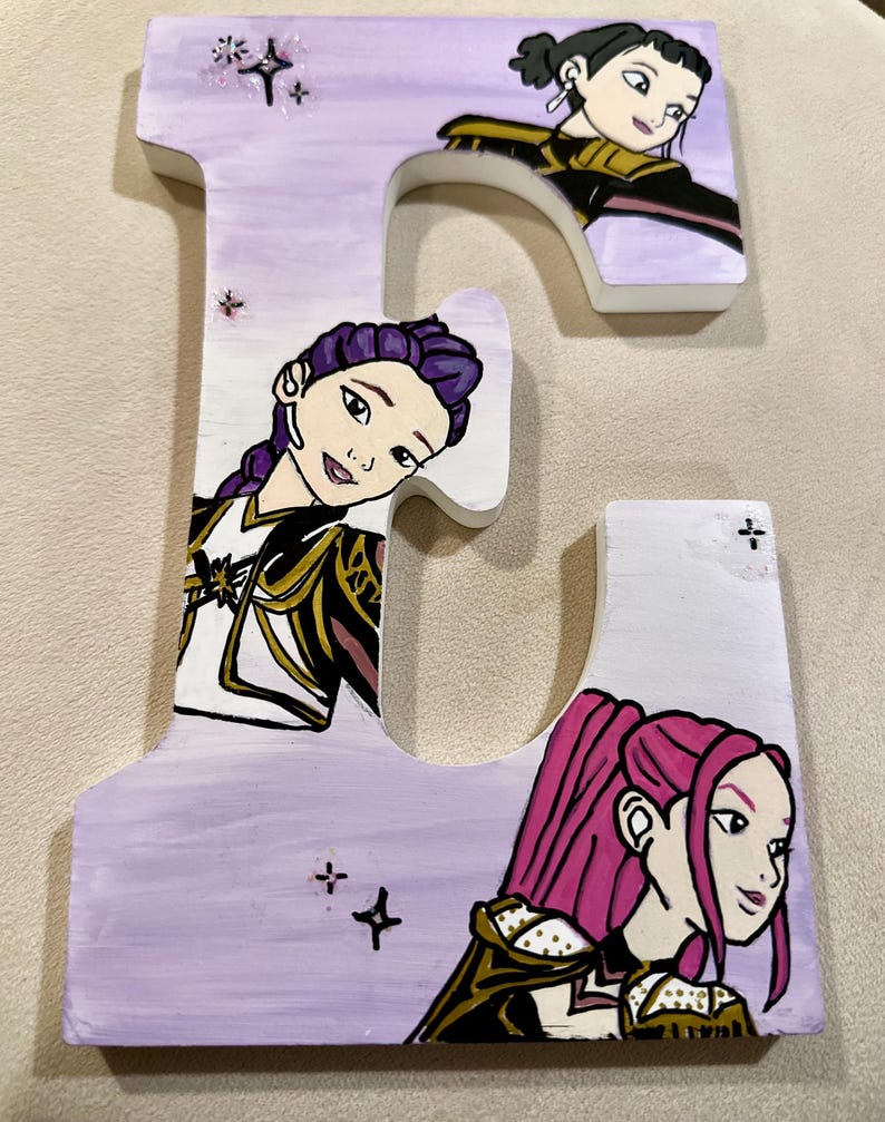 Hand Painted K-pop Demon Hunter Letter Banner | Custom Sign - Etsy