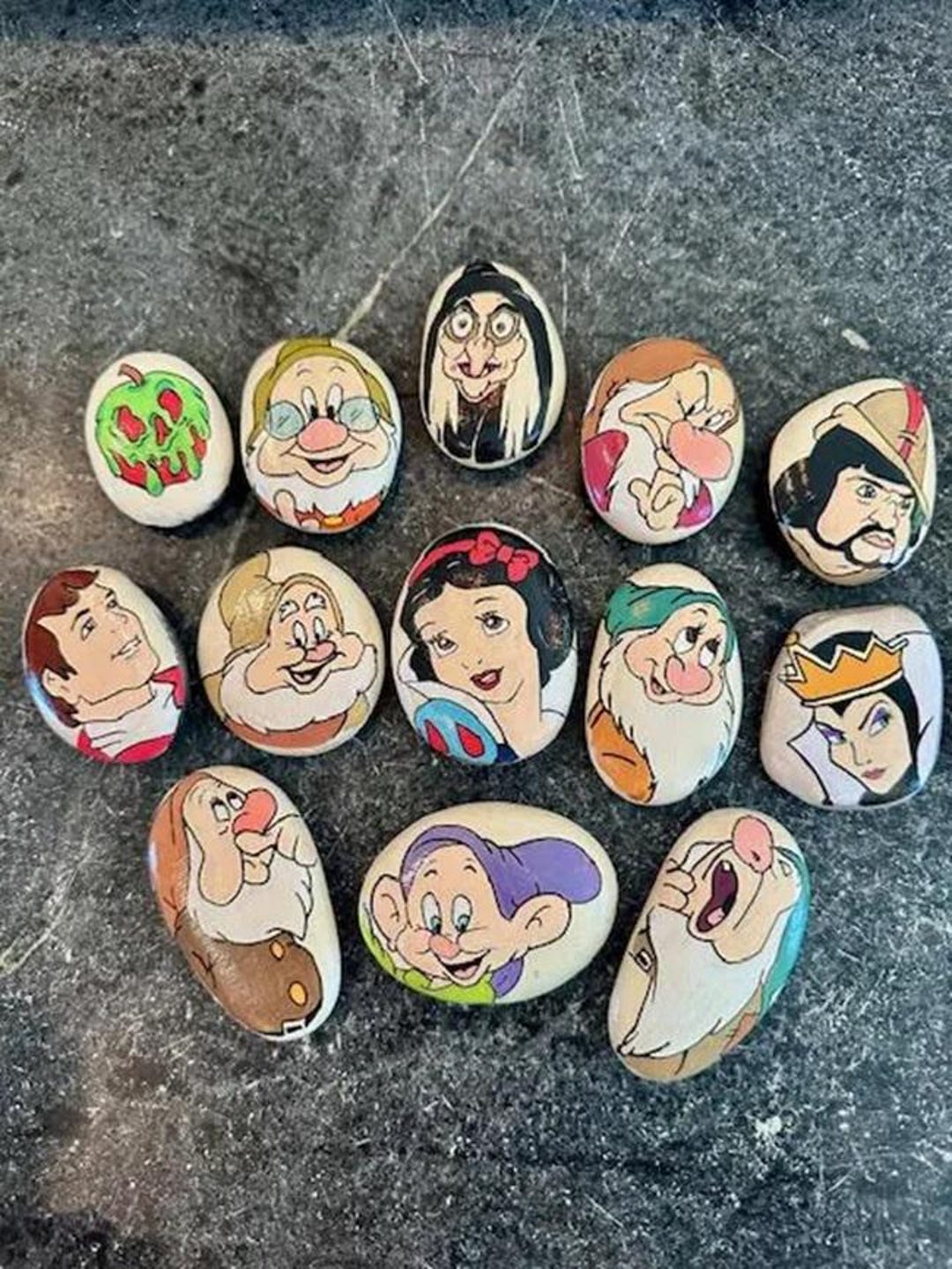 Hand-painted Disney Character Garden Rocks – Custom Decor - Etsy