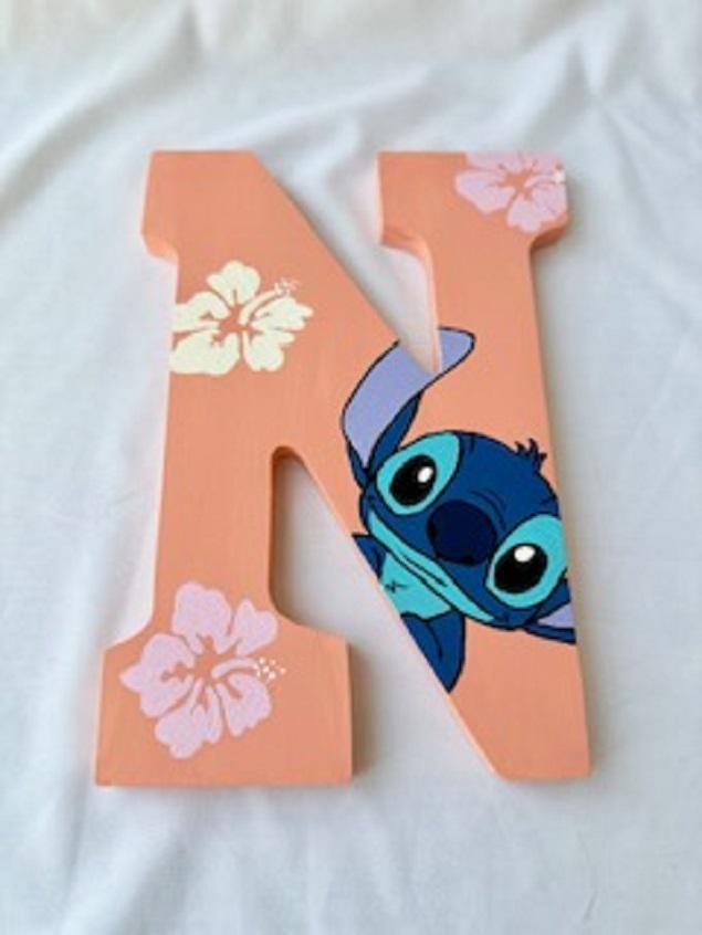 Hand Painted Personalized Stitch Themed Letter Banner/sign (can Choose ...