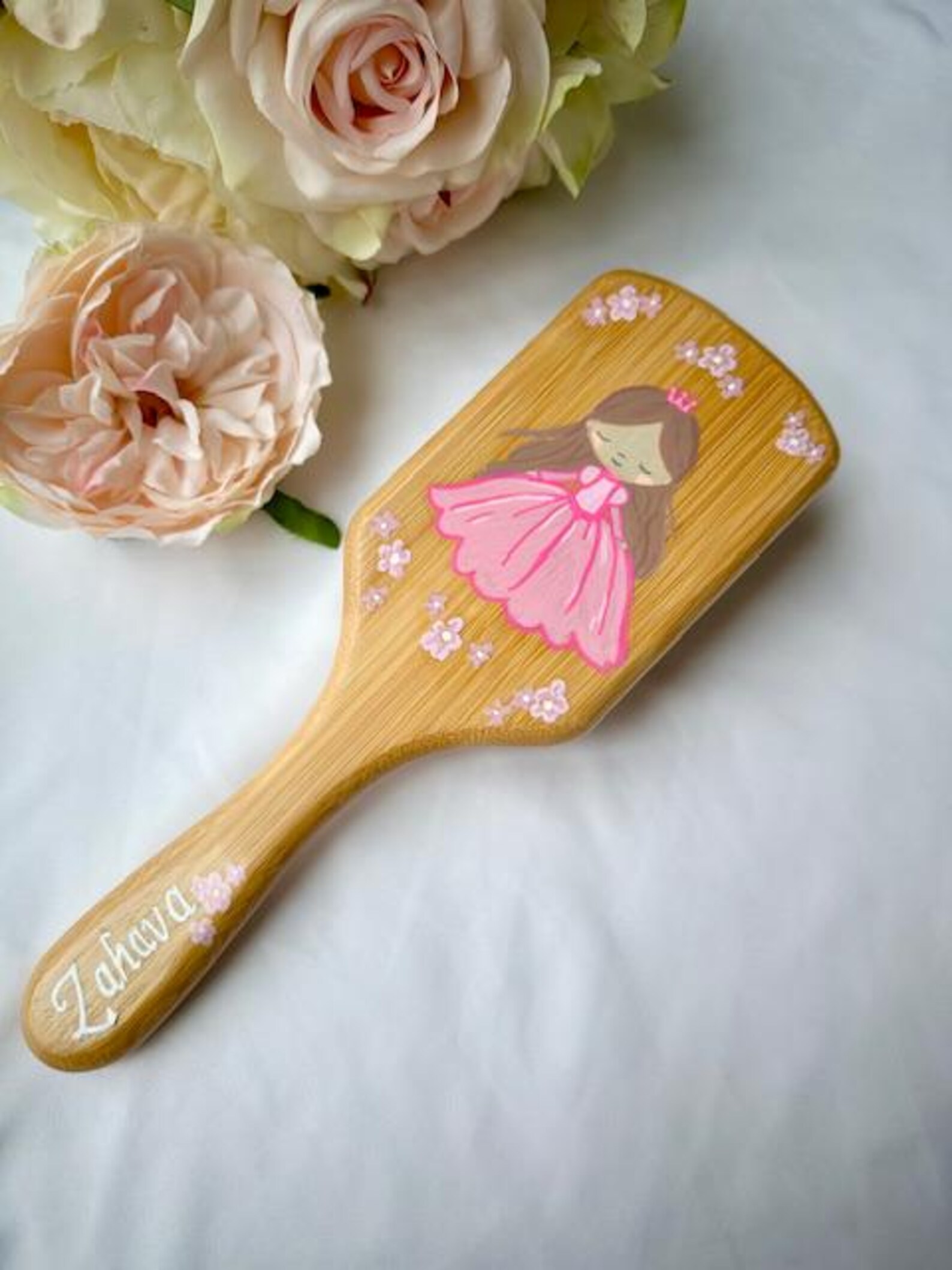 Personalized Hand Painted Princess Hair Brush- Baby Shower, Birthday ...