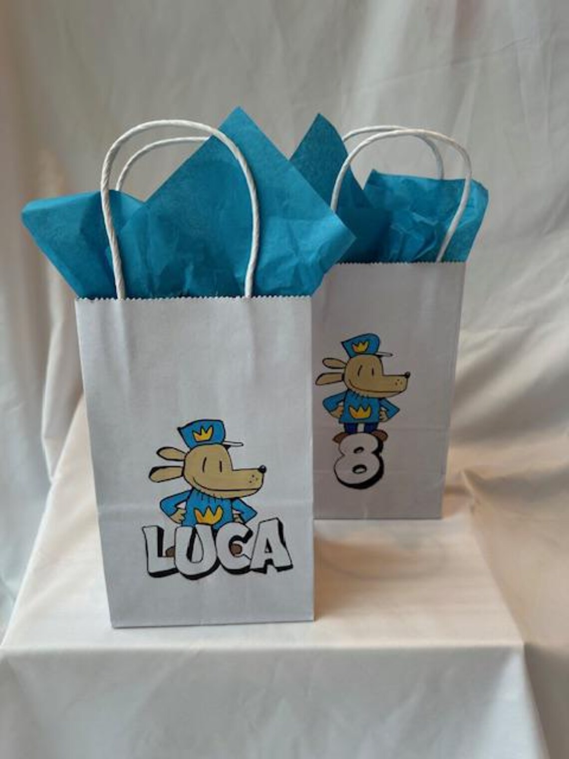 Custom Dog Man Themed Birthday Party Favor Gift Bags! - Etsy