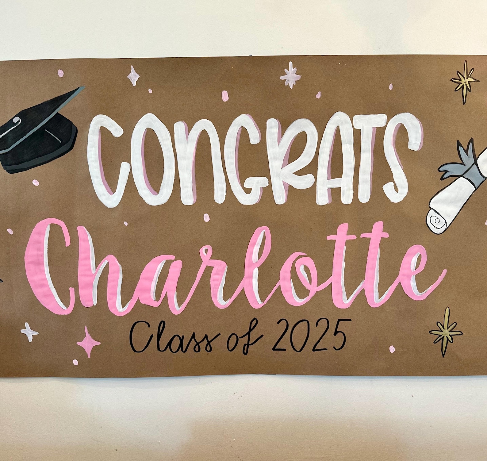 Personalized Graduation Banner: Hand-painted Celebration Decor - Etsy
