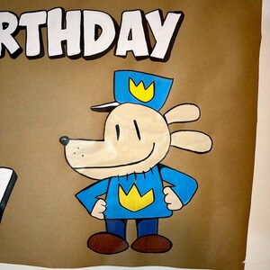 Dog Man Birthday Banner Party Decoration - Hand Painted & Personalized ...