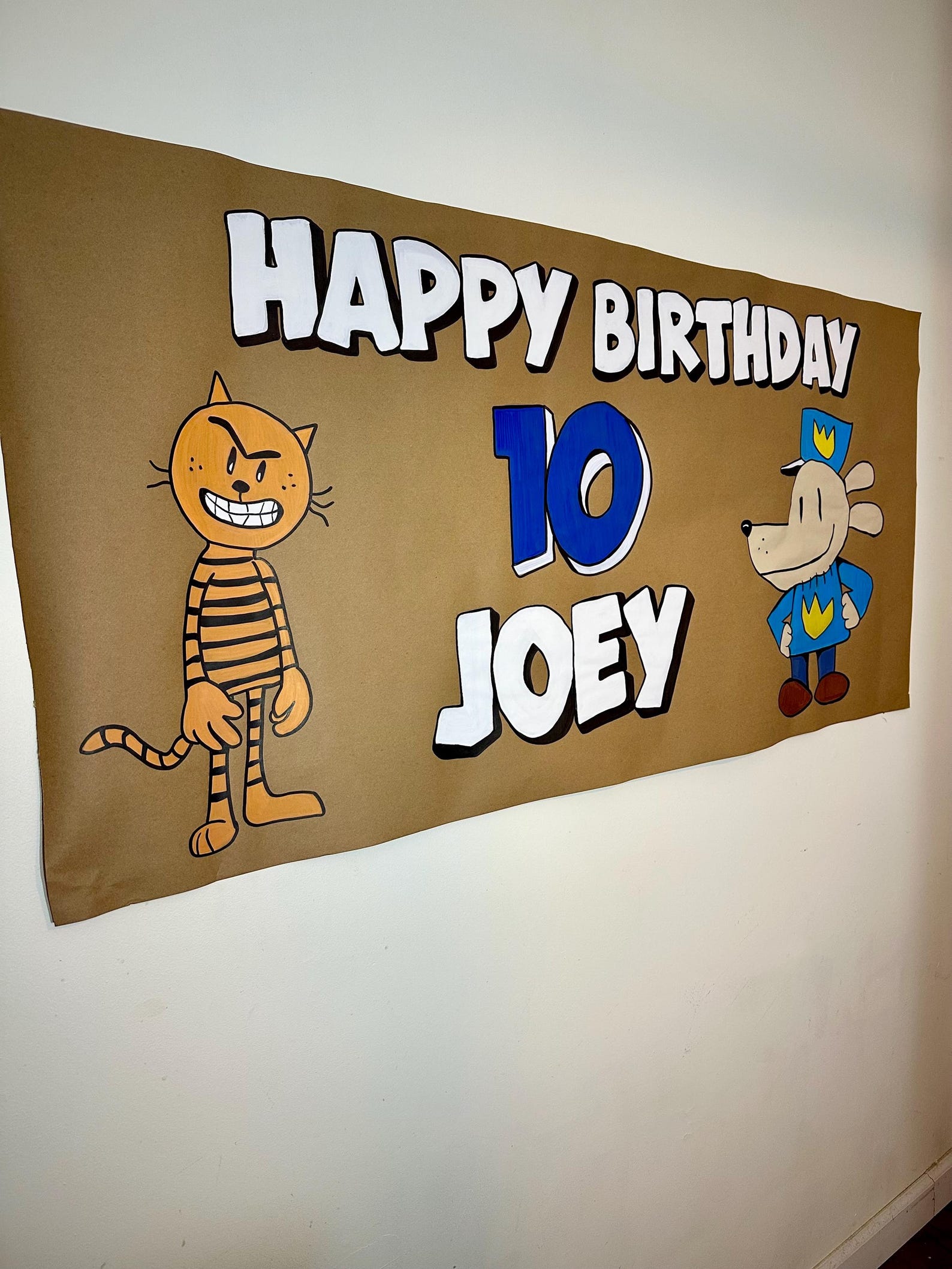 Dog Man Birthday Banner Party Decoration - Hand Painted & Personalized ...