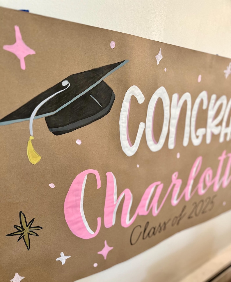 Personalized Graduation Banner: Hand-painted Celebration Decor - Etsy