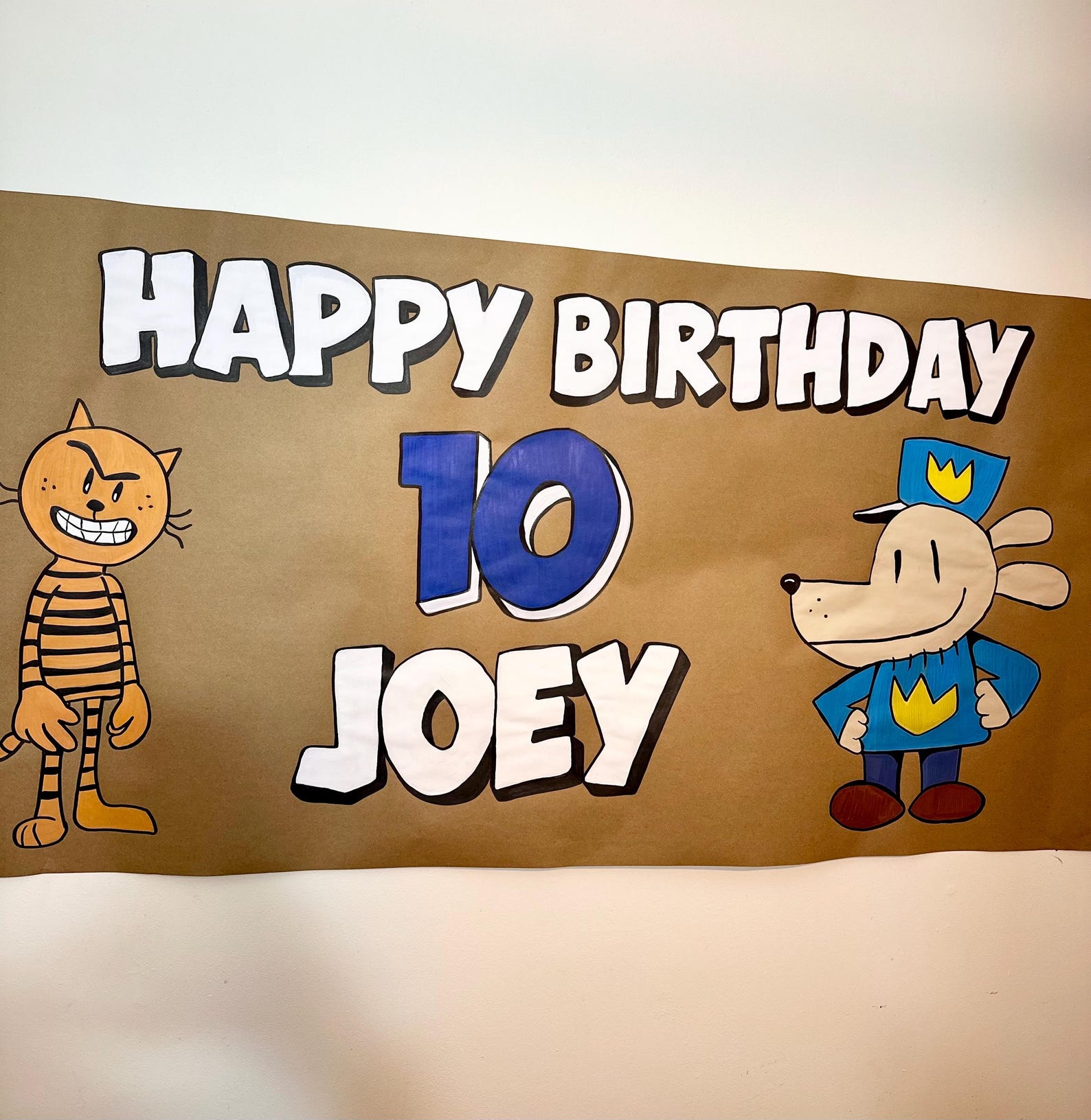 Dog Man Birthday Banner Party Decoration - Hand Painted & Personalized ...