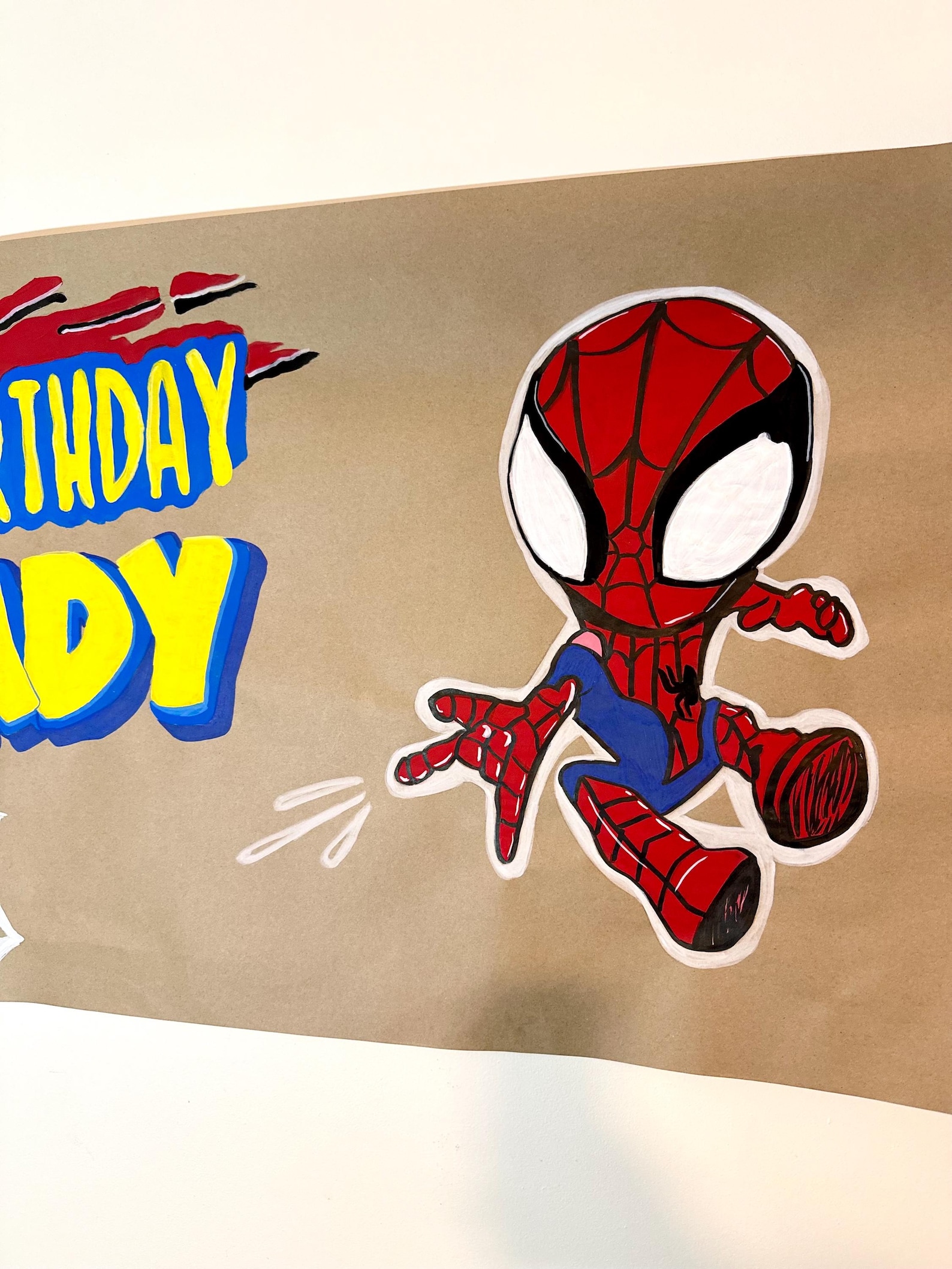 Spider Man Birthday Banner Party Decoration - Hand Painted ...