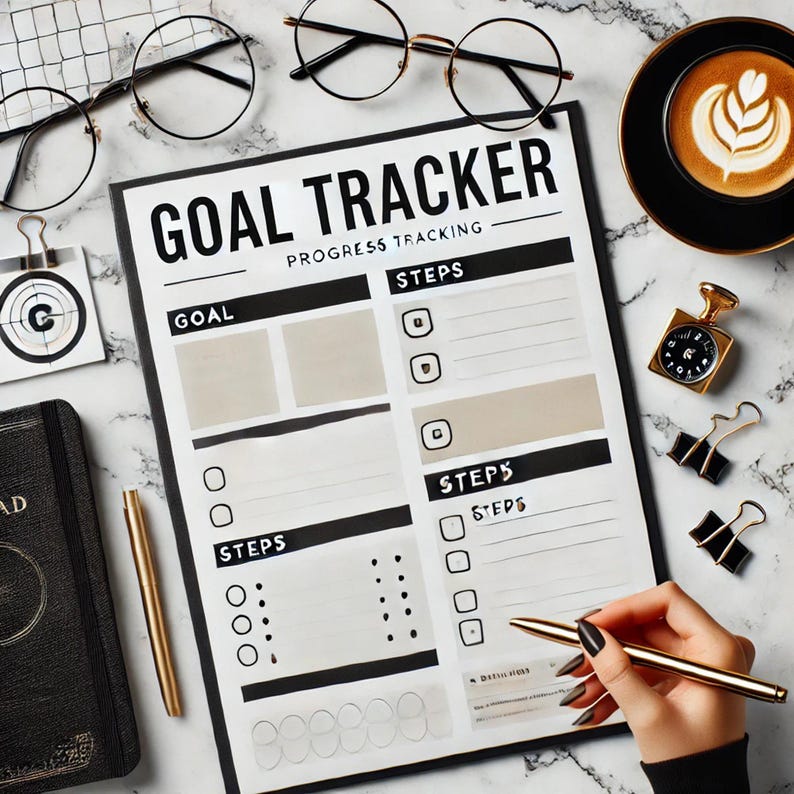 Goal Tracker Template Printable Goal Planner - Etsy