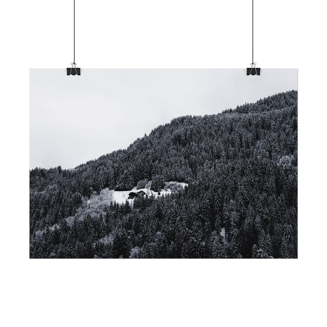 Fine Art Mountain Hut Rolled Posters, Alpine Winter Cabin Wall Art ...