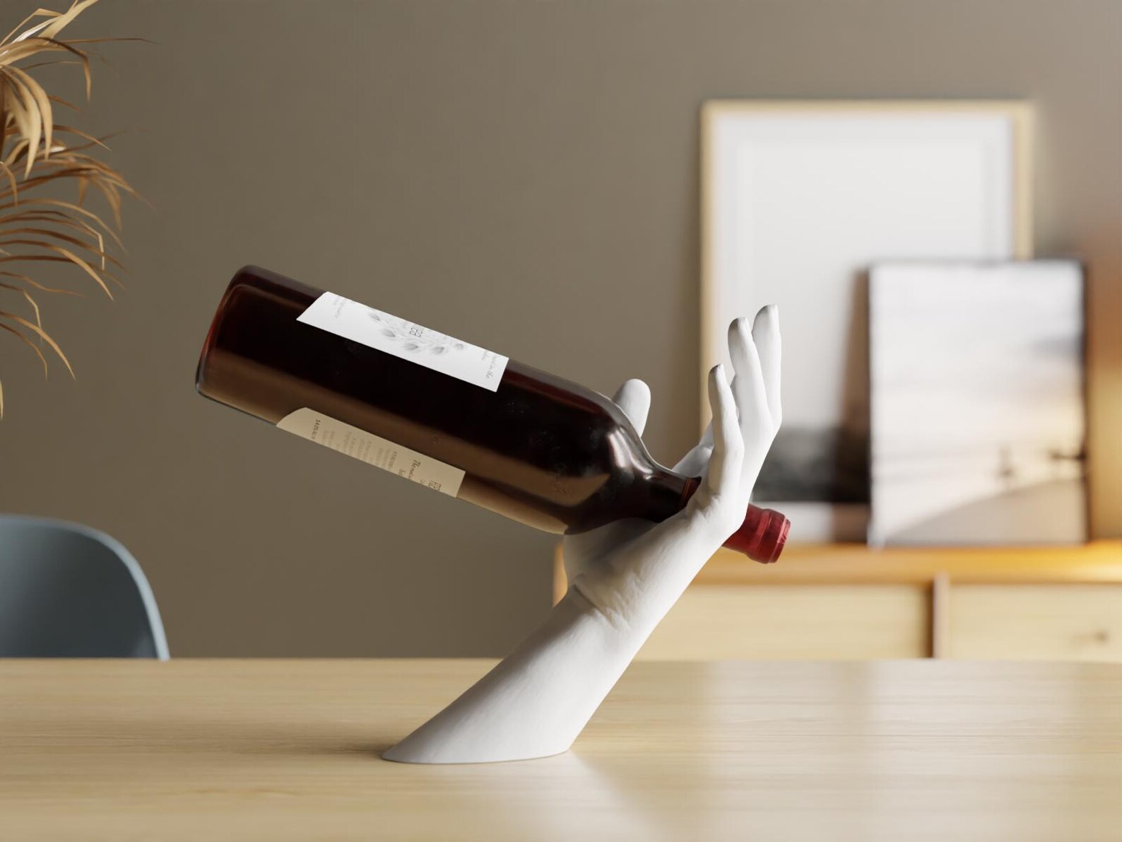 Artistic Hand Wine Bottle Holder - 3D Printed - Modern Home Decor ...