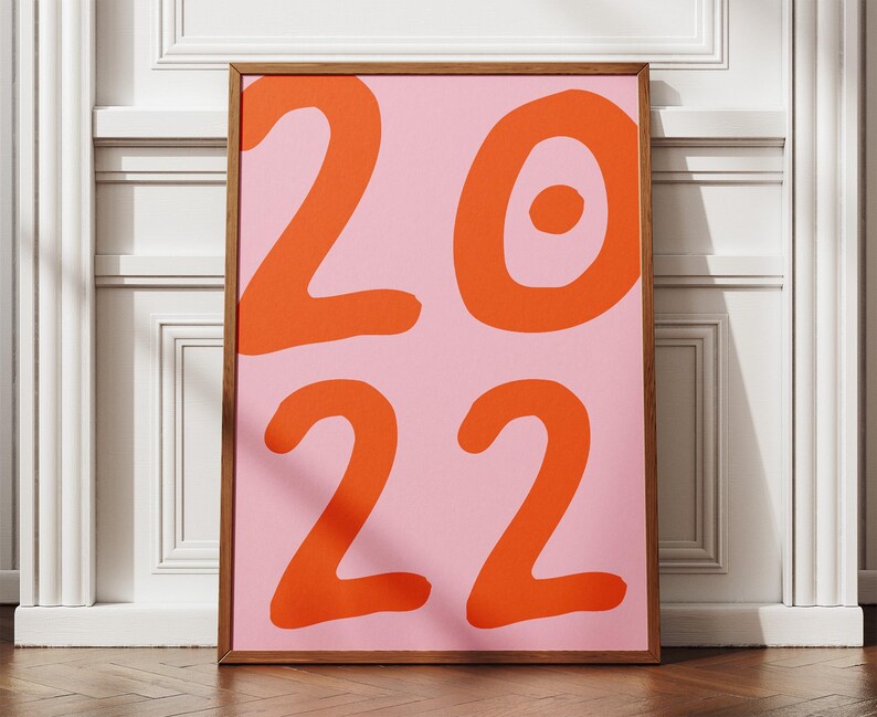 Custom Year Poster, Printable Trendy Retro Poster, Custom Number, Birth ...