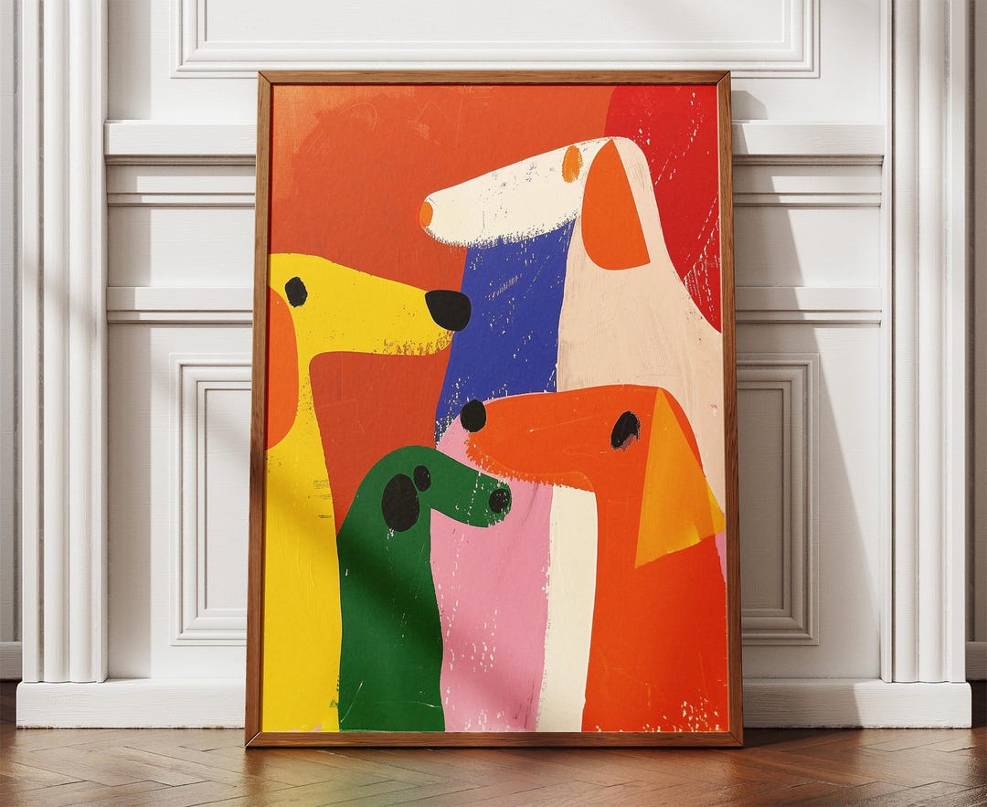 Póster abstracto de perro Montessori, póster minimalista de perro para ...