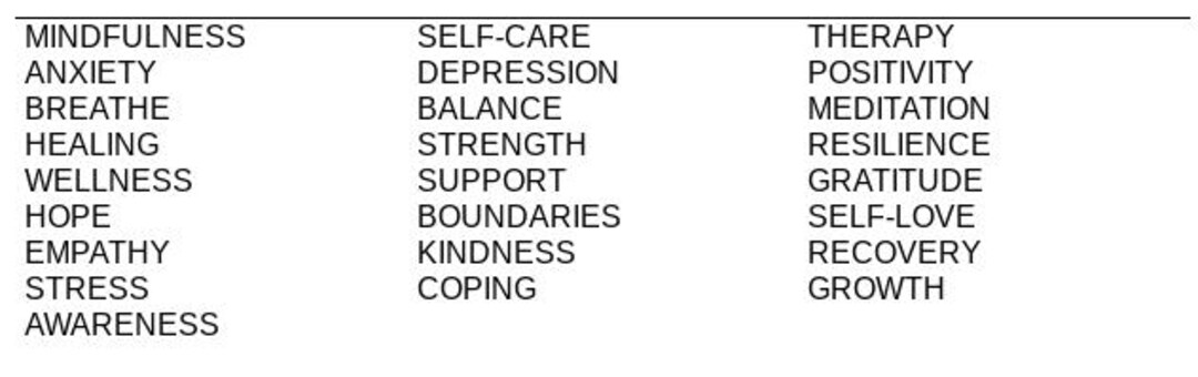 Mental Health Awareness Word Search - Large Print, Calming ...