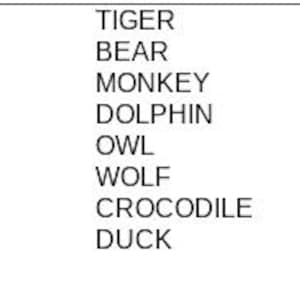 LARGE FONT - Animal Word Search - Etsy