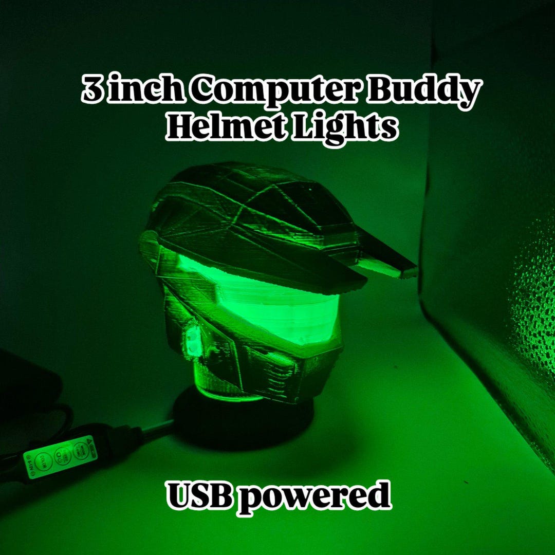 3D Printed Computer Buddy Helmet Light - Etsy