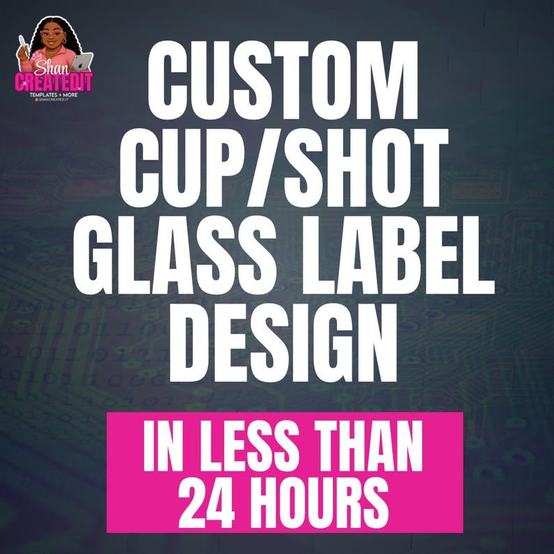 Custom Shot Glass Sticker Design: Personalized Birthday Party Decor ...