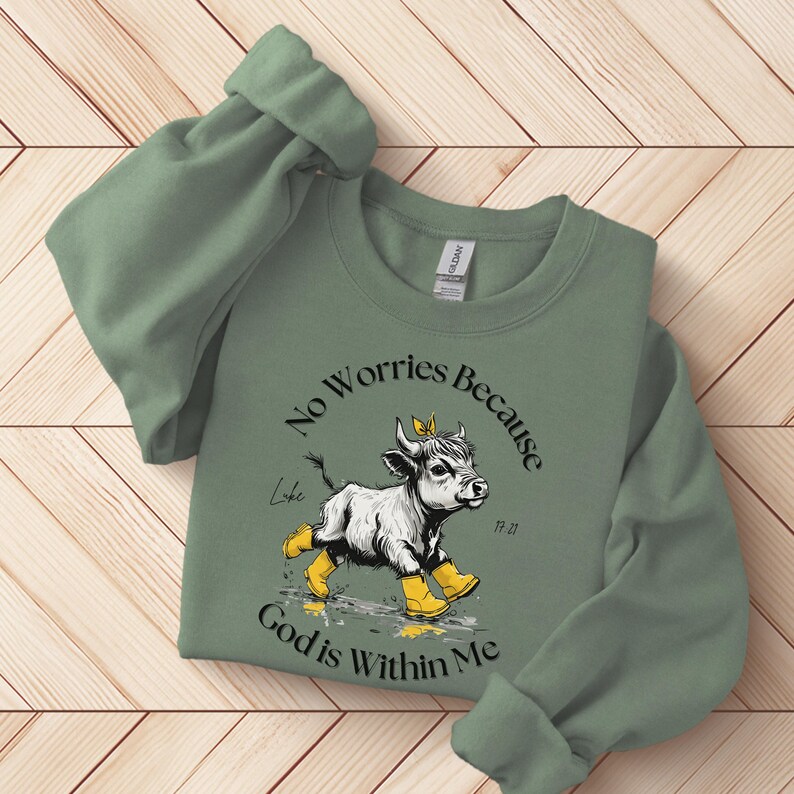 Cute Christian Highland Cow PNG| Faith-based Animal Lover PNG| Cow ...