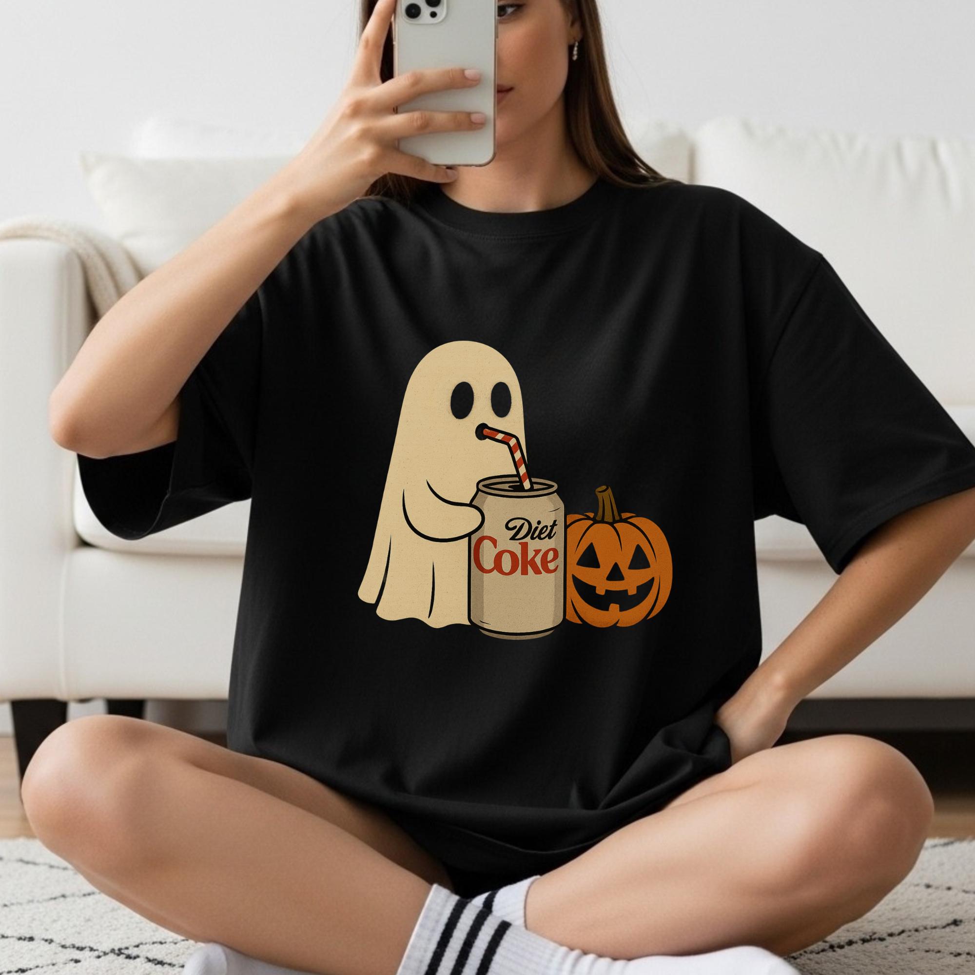 Diet Coke Lover Halloween PNG| Ghost Sipping Diet Coke PNG| Cute Spooky ...