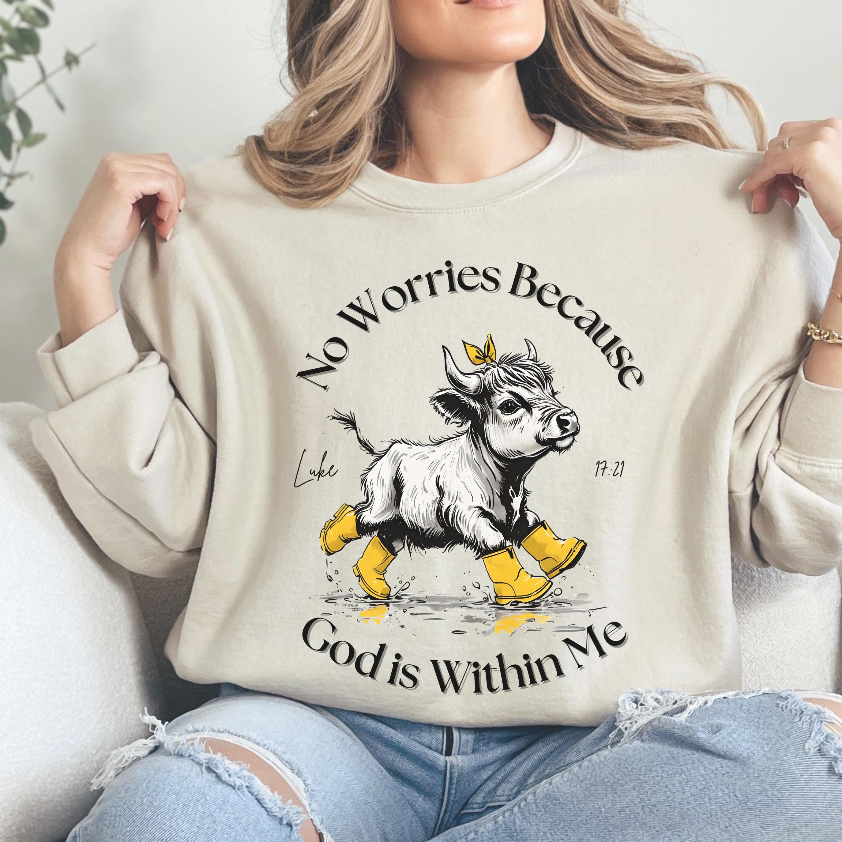 Cute Christian Highland Cow PNG| Faith-based Animal Lover PNG| Cow ...