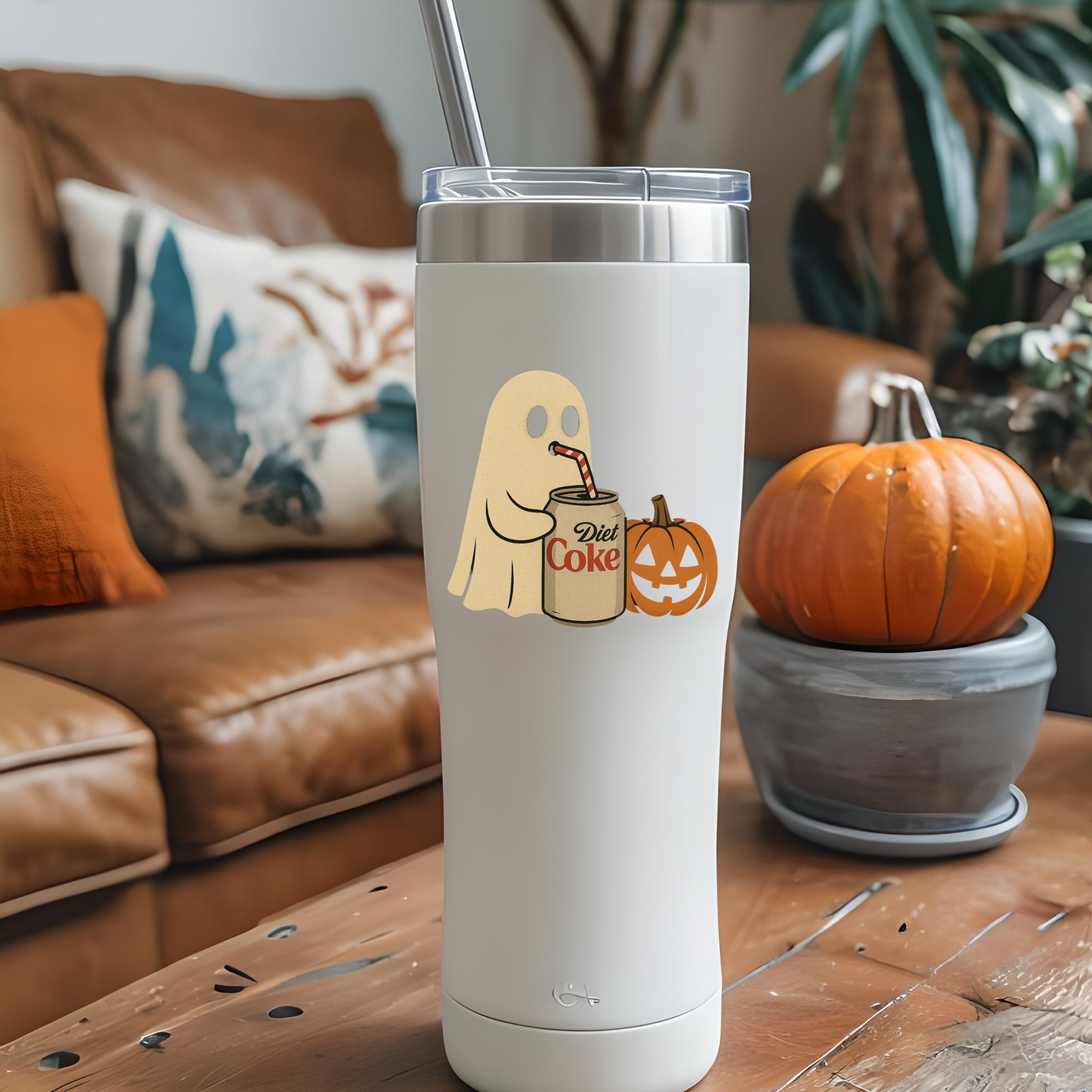 Diet Coke Lover Halloween PNG| Ghost Sipping Diet Coke PNG| Cute Spooky ...