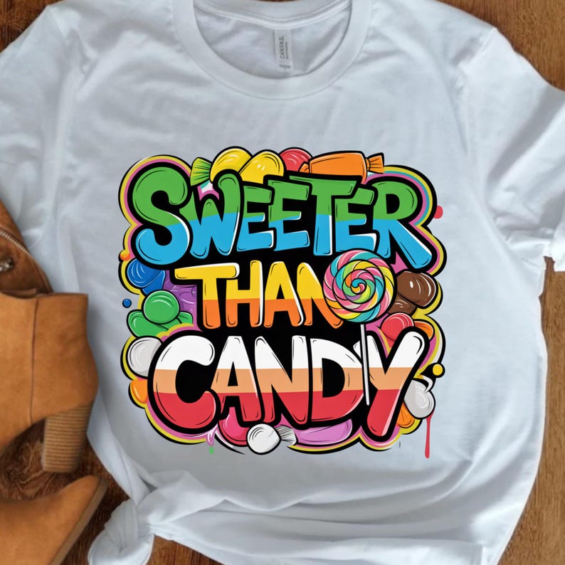 Sweeter Than Candy PNG | Cute Candy Lover PNG Sublimation | Colorful ...