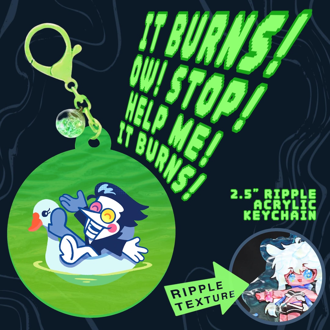 2.5" Ripple Acrylic [IT BURNS!] Keychain Ft. Spamton G. Spamton ...