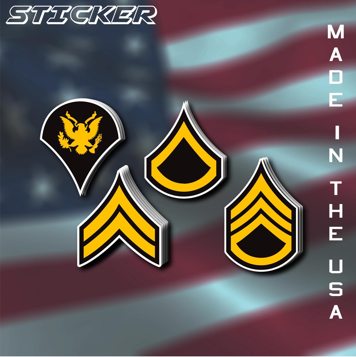 US Army Rank Sticker - Etsy