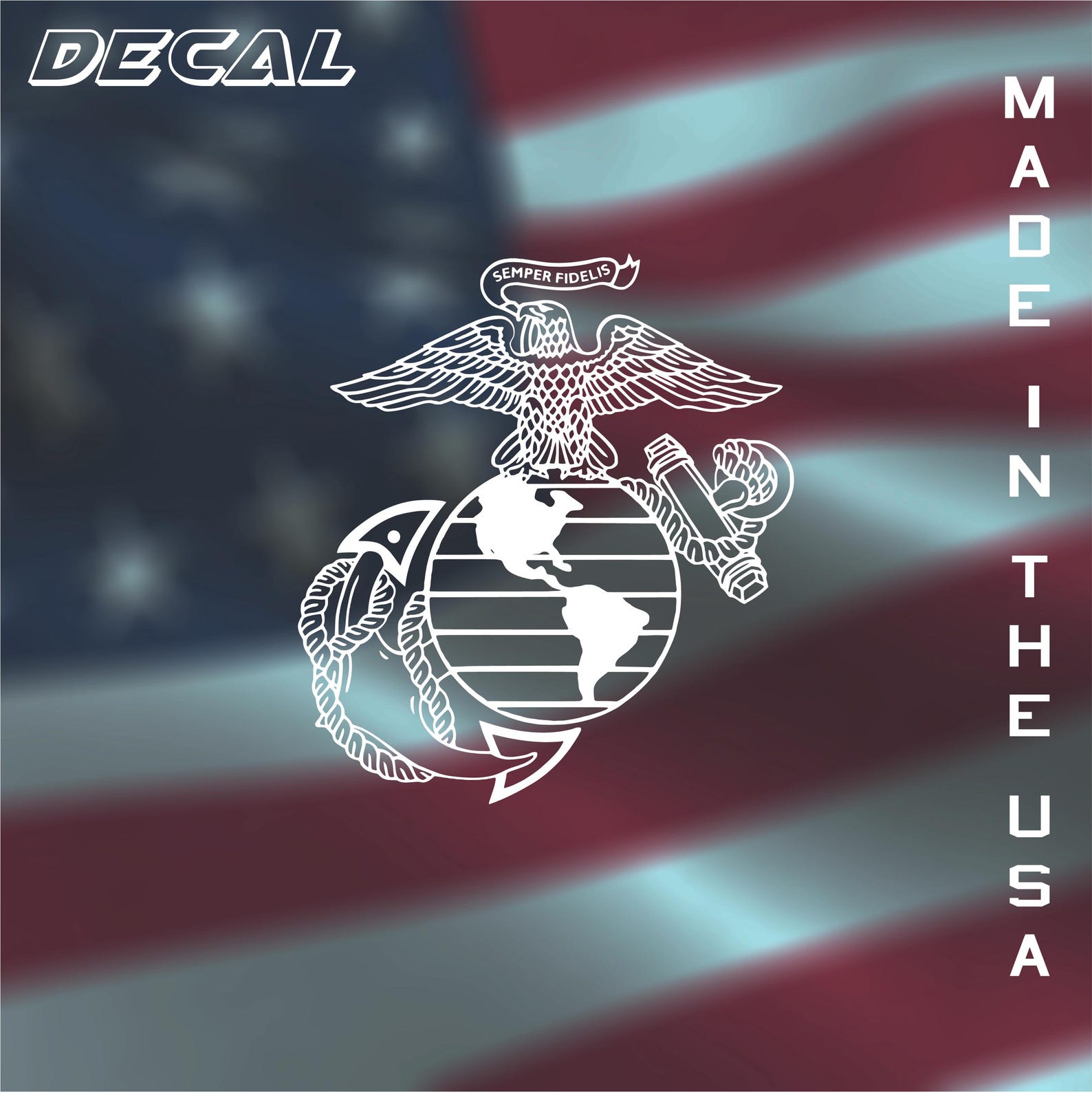 USMC Eagle Globe Anchor Transfer Decal, EAG Decal, Marine Corps Decal ...