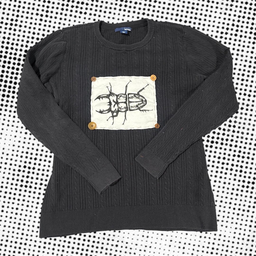 Rhinosaurus Beetle Button Long Sleeve Tops: Hand-drawn and Hand-sewn ...