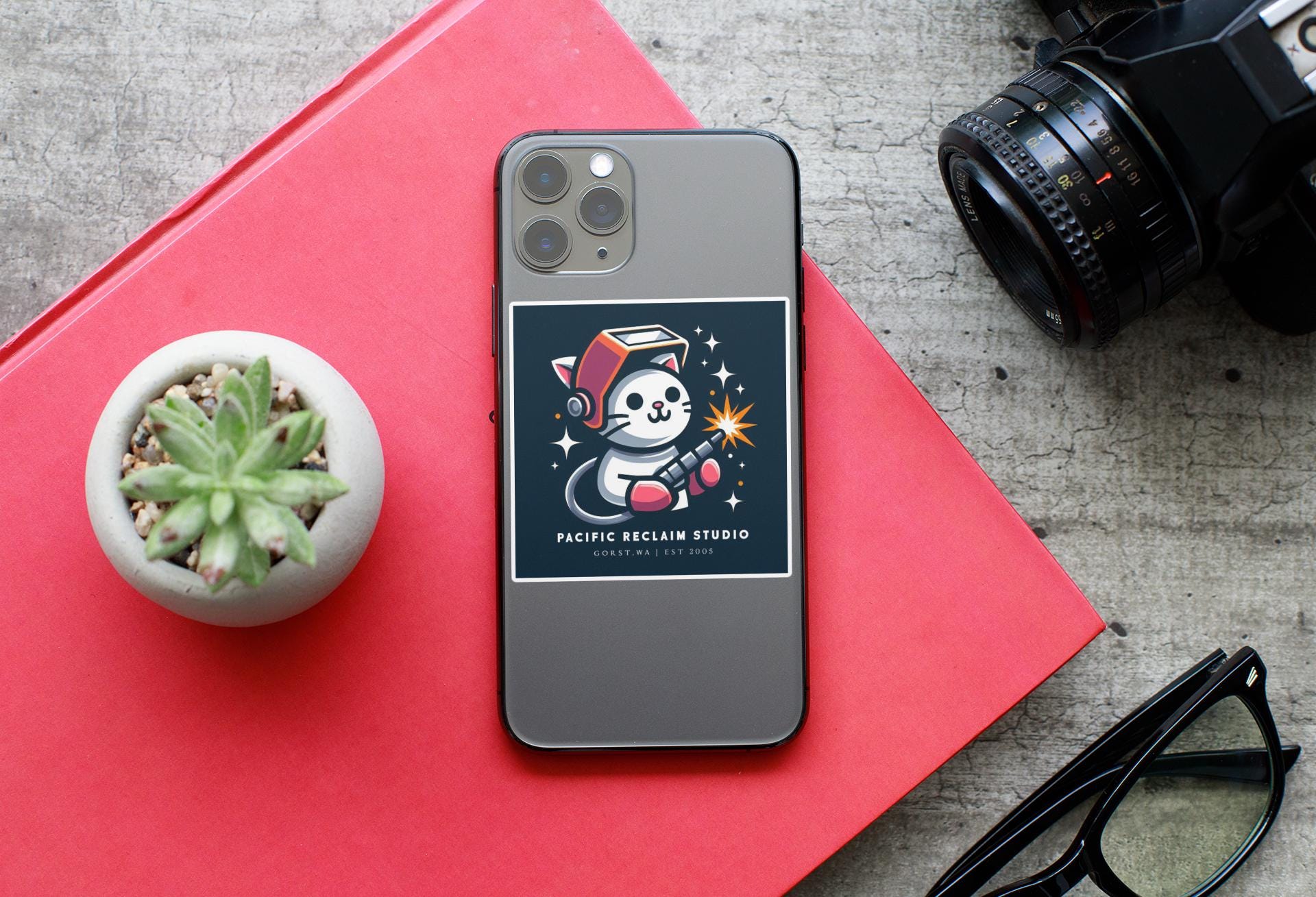 Welding Cat Sticker 3x3 Vinyl Sticker Cute Cat Welder Fundraiser for ...