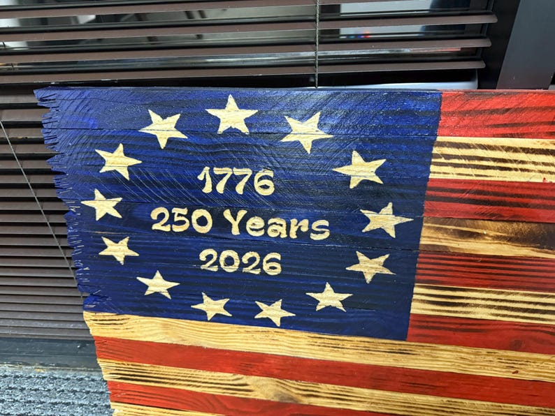 Handmade Rustic Wooden Betsy Ross Flag: 250th Anniversary Art - Etsy