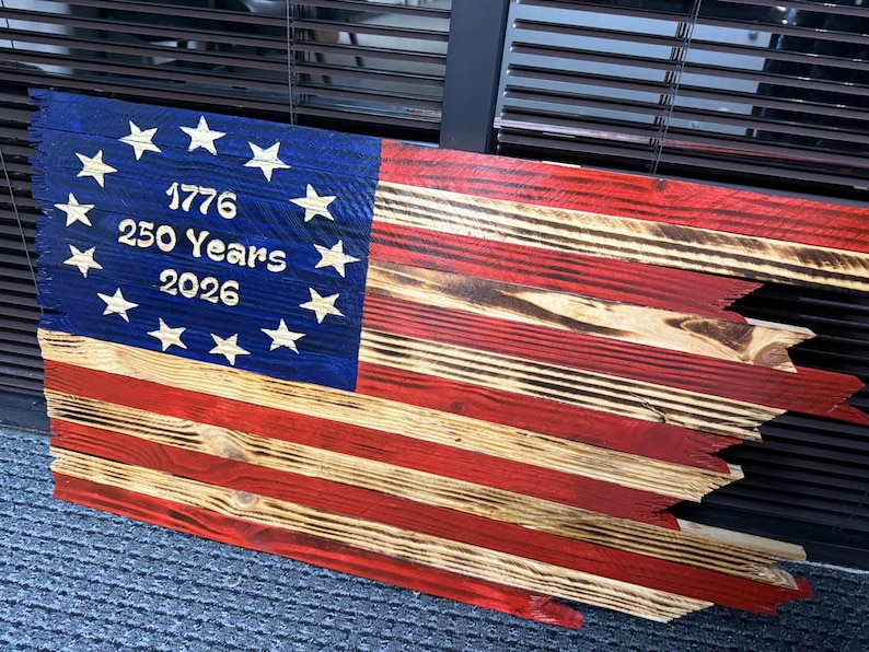 Handmade Rustic Wooden Betsy Ross Flag: 250th Anniversary Art - Etsy