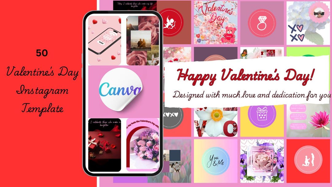 Valentines Day Instagram Template Canva, Valentine Instagram Post ...