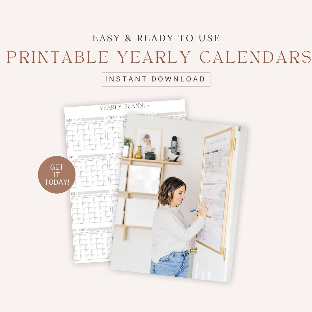 Yearly Calendar Instant Download - Etsy