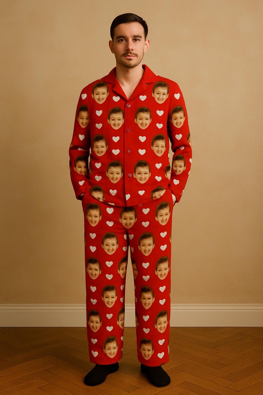 Custom Baby Face Pajama Set, Funny Photo Pajamas for Dad, Matching Mom ...