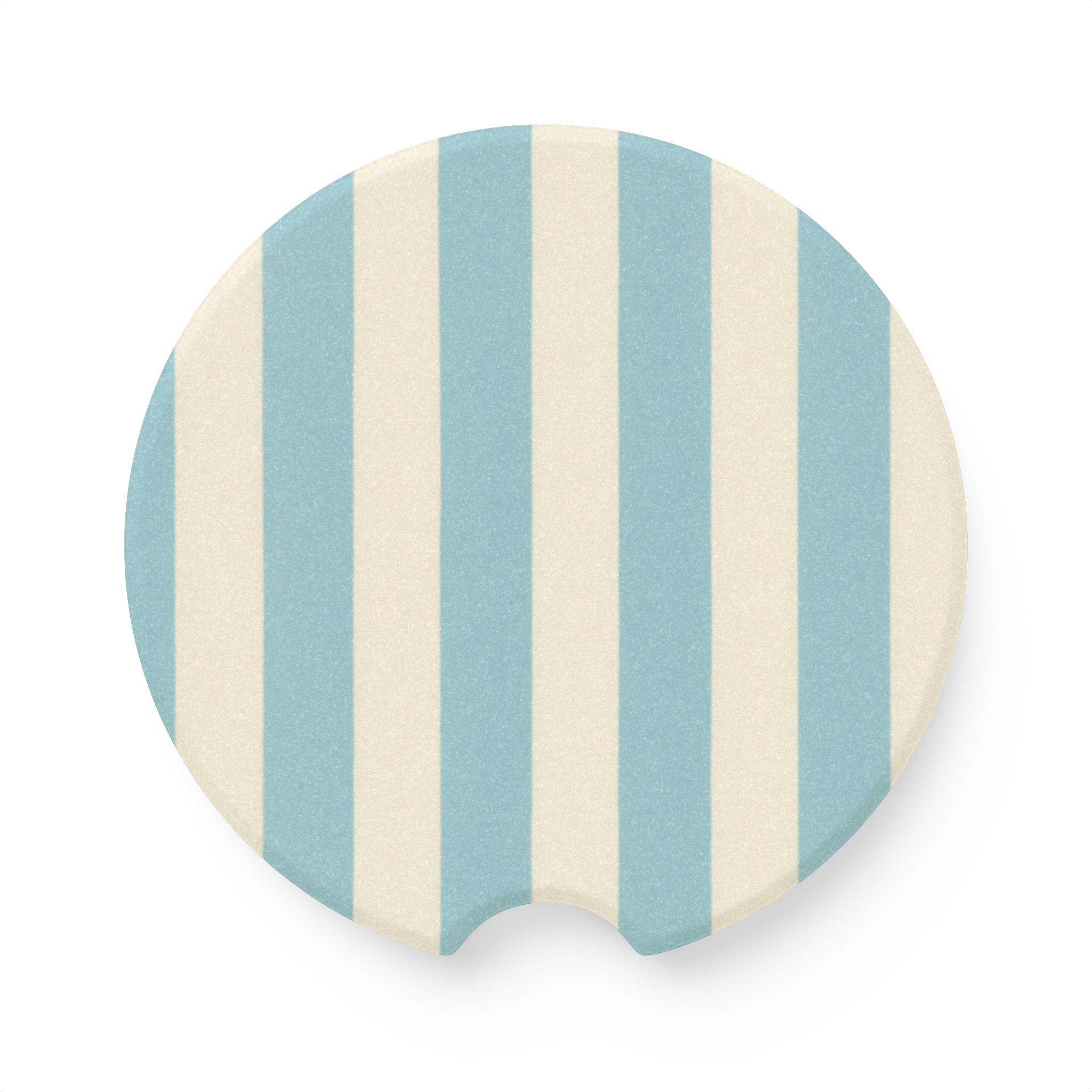 Blue Striped Car Coaster Set: Coastal Auto Decor - Etsy