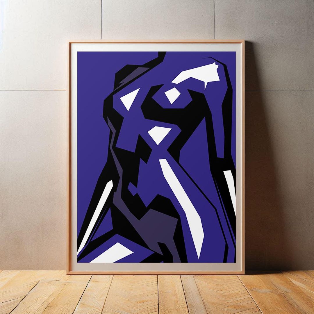 Purple Human Body, Minimalist & Abstract Digital Art as Printable Wall ...